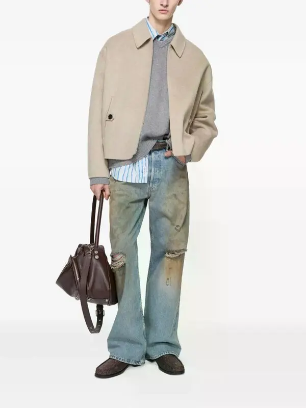 Acne Studios Cashmere-blend Zip-front Jacket