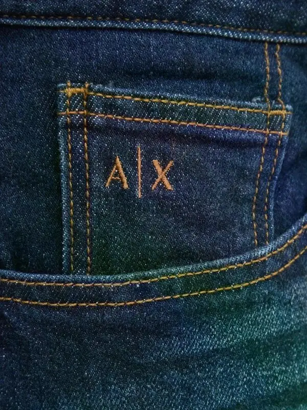 Armani Exchange Embroidered Logo Straight Leg Jeans