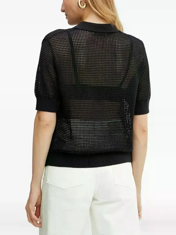 IVY OAK Mesh Panel Polo Top