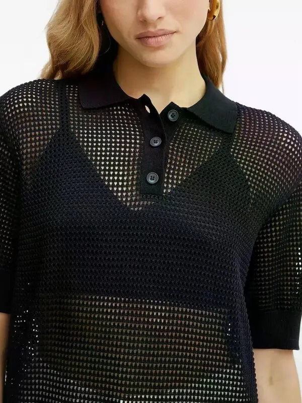 IVY OAK Mesh Panel Polo Top