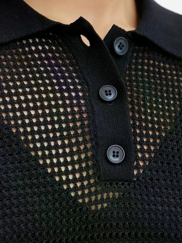 IVY OAK Mesh Panel Polo Top