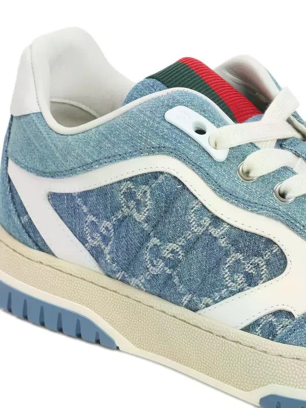 Gucci Monogram Denim Lace-up Sneakers