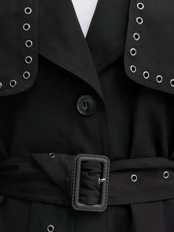BRUUNS BAZAAR Eyelet Embellishment Belted Coat