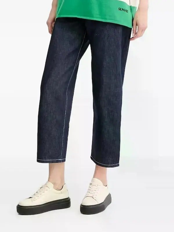 Sunnei Dark Contrast Stitch High Waist Jeans