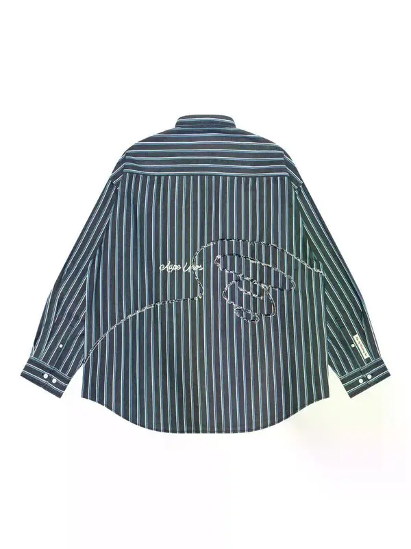 AAPE BY *A BATHING APE Striped Embroidered Shirt - Blue