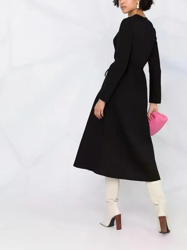 Valentino Garavani Belted Virgin Wool Blend Dress