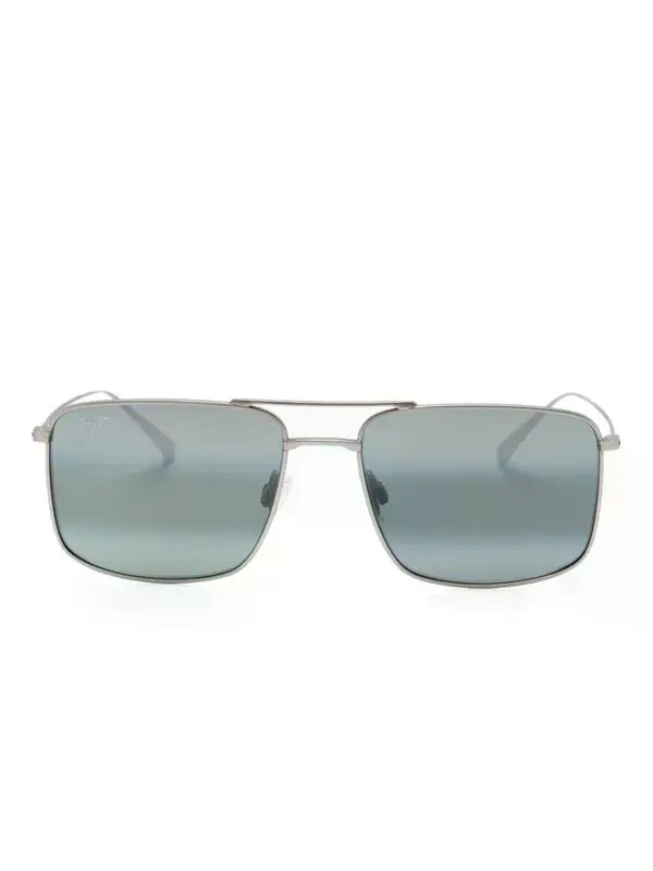 Maui Jim Double-bridge Rectangle Sunglasses - Silver