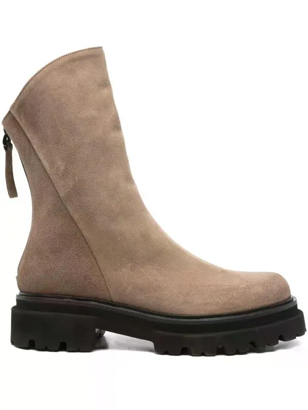 THEA MIKA Zip-detail Calf Suede Boots