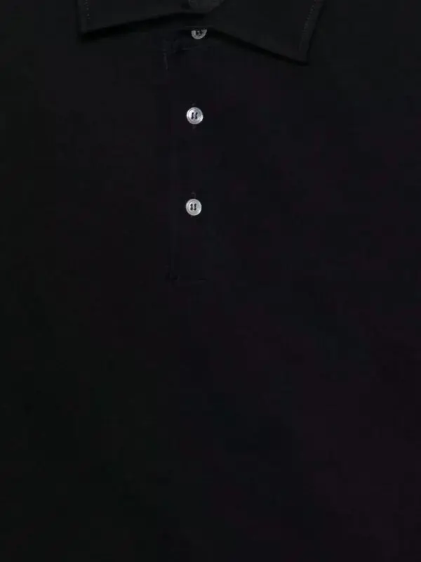 LARDINI Long-sleeve Wool Polo Shirt - Blue
