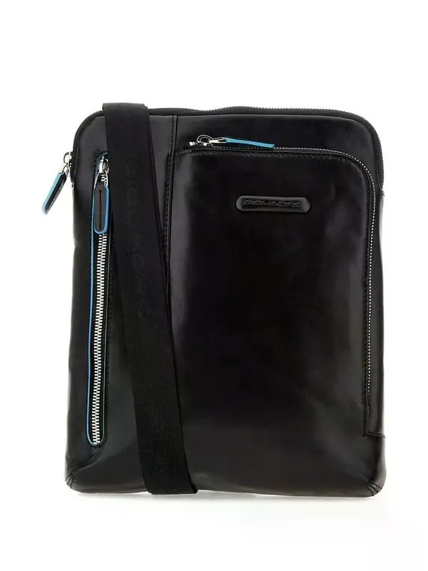 PIQUADRO Embossed Logo Shoulder Bag - Black