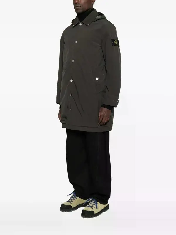 Stone Island Hooded Buttoned Coat
