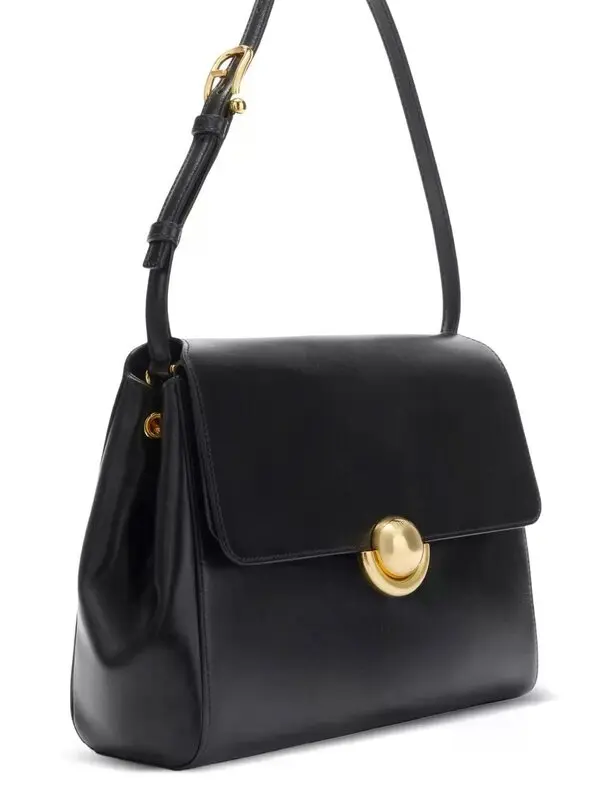 Furla Sfera Clasp Leather Shoulder Bag - Black