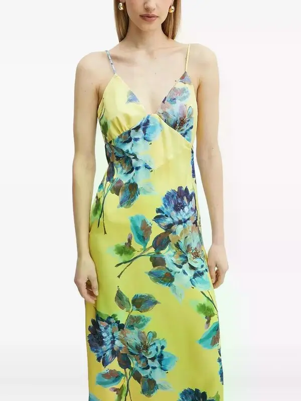 Bardot Wintour Floral Print Maxi Slip Dress - Yellow