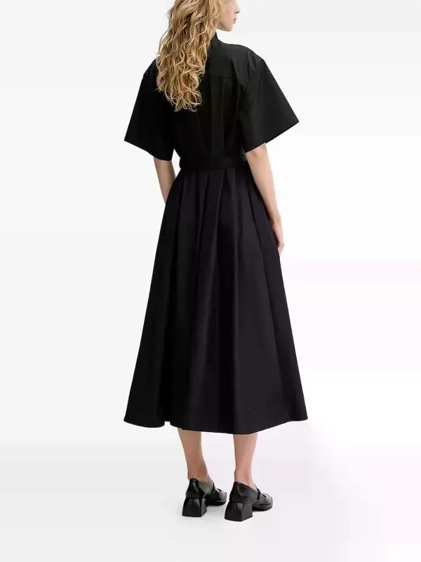 Bally Logo Patch Short Sleeve Shirt Midi Dress