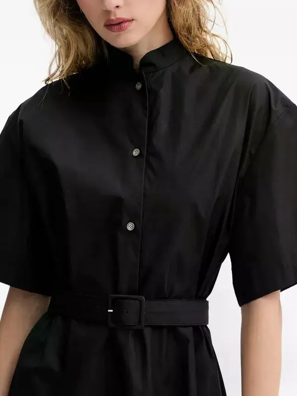 Bally Logo Patch Short Sleeve Shirt Midi Dress
