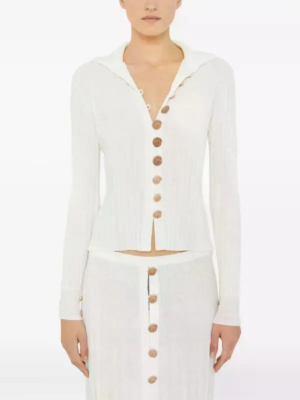 Christopher Esber Ribbed Knit Cardigan With Spiral Buttons