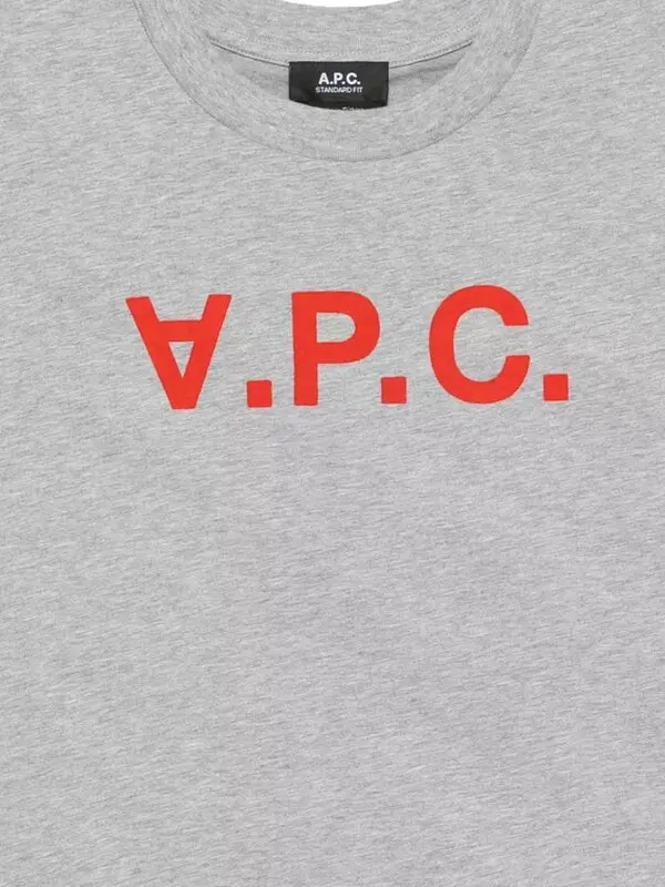 A.p.c. Logo Print Cotton T-shirt - Grey