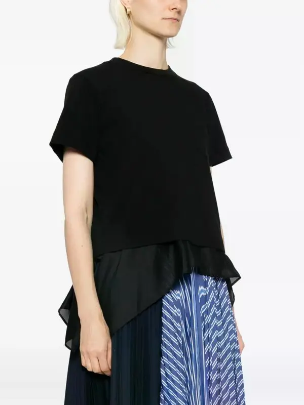 Sacai Layered Round Neck Top - Black
