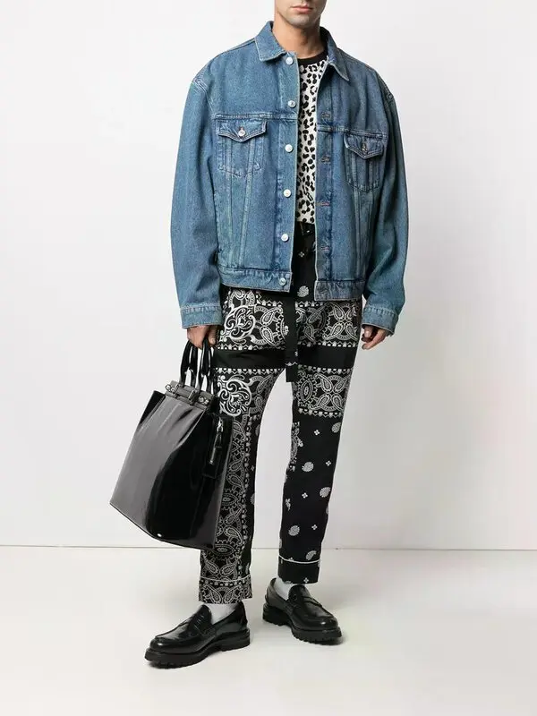 Sacai Paisley-print Belted Trousers