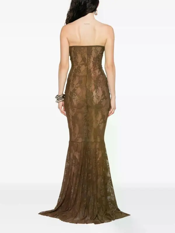 Norma Kamali Strapless Fishtail Maxi Dress