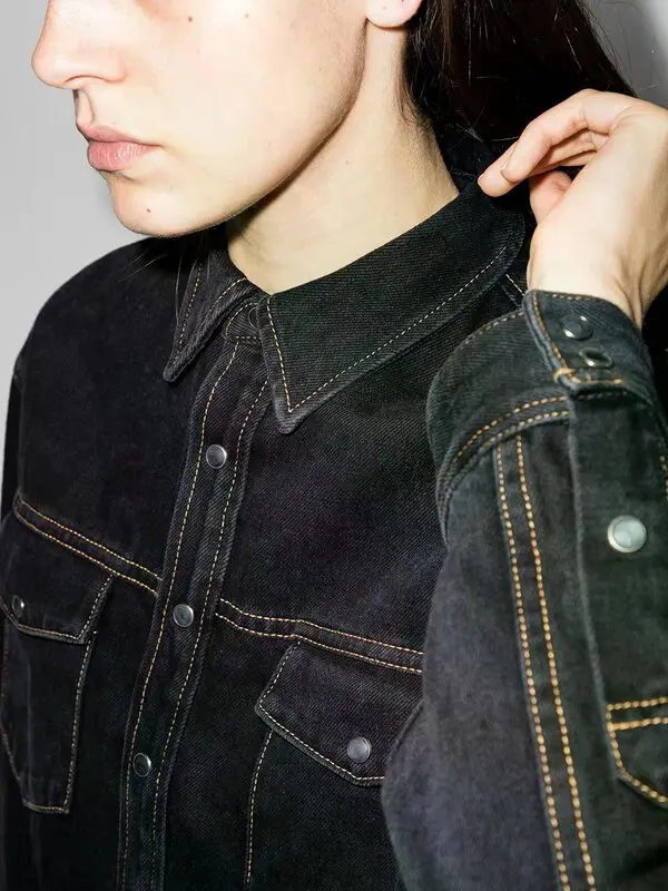 Wardrobe.NYC Oversized Denim Button Jacket
