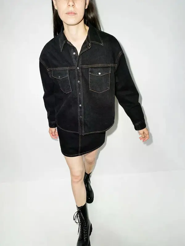 Wardrobe.NYC Oversized Denim Button Jacket