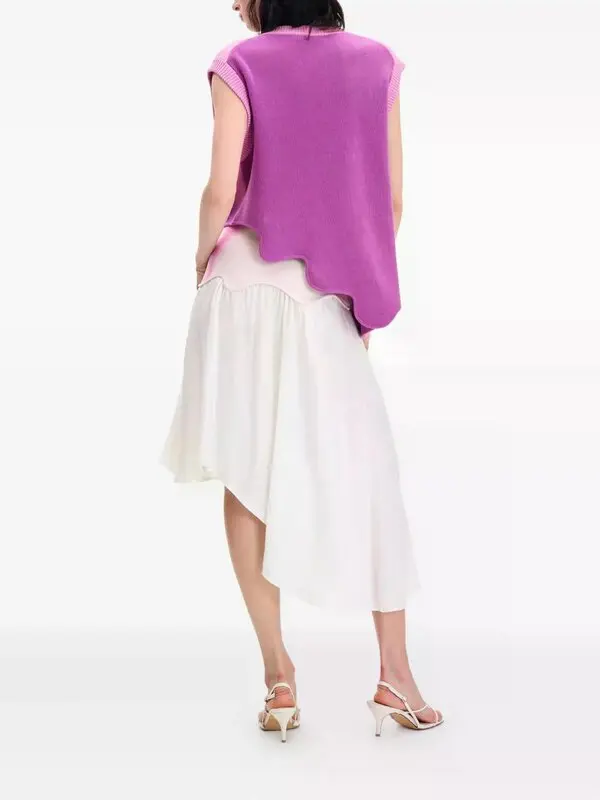 Ph5 Sleeveless V-neck Vest With Wavy Hem