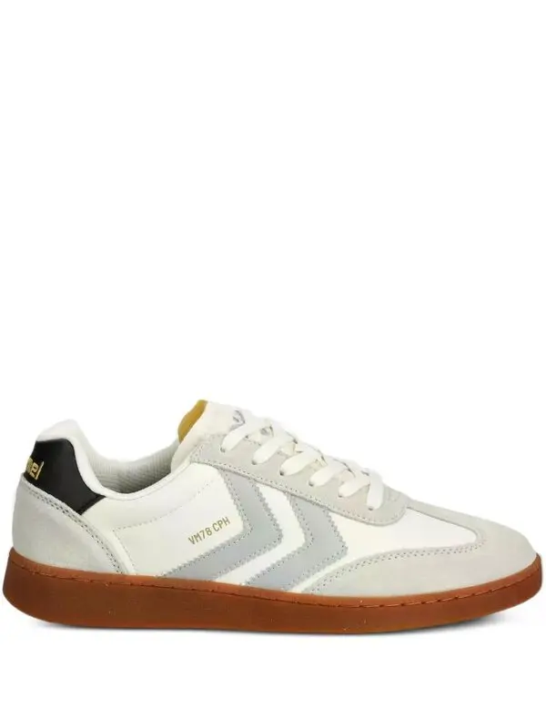HUMMEL Lace-up Sneakers With Suede Panelling - White