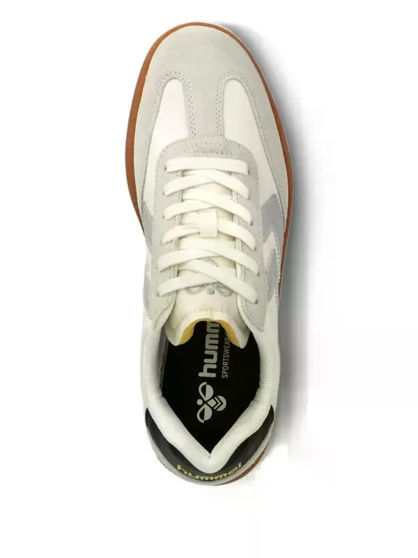 HUMMEL Lace-up Sneakers With Suede Panelling - White