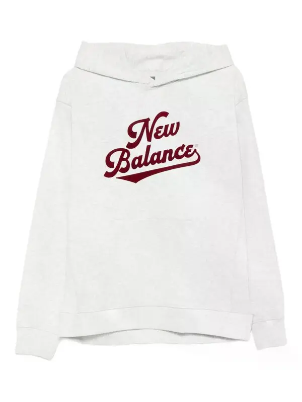 NEW BALANCE Logo-print Hoodie - Grey