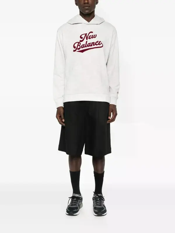 NEW BALANCE Logo-print Hoodie - Grey