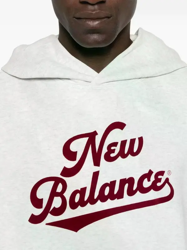 NEW BALANCE Logo-print Hoodie - Grey