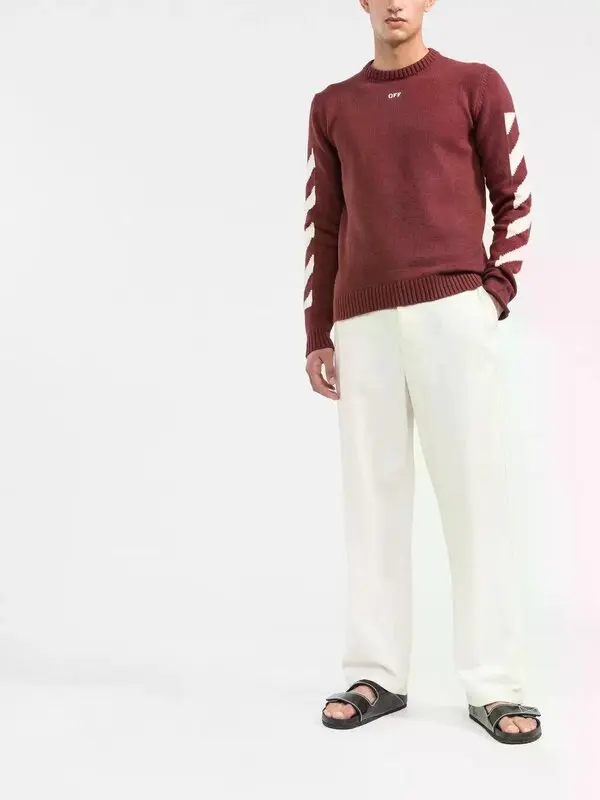 Off-White Arrow-knit Crew Neck Jumper