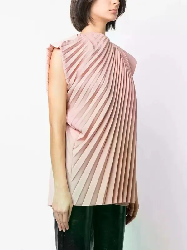 Colville Cerith Pleated High Neck Sleeveless Top