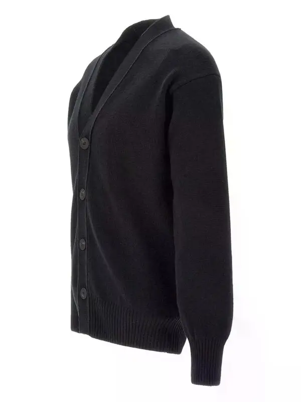 GRAN SASSO V-neck Wool Cardigan - Black