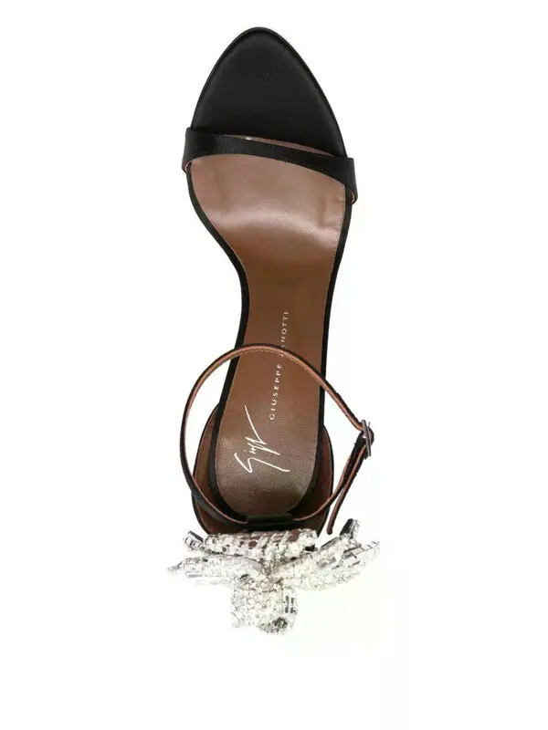 GIUSEPPE ZANOTTI Embellished Stiletto Heeled Sandals - Black