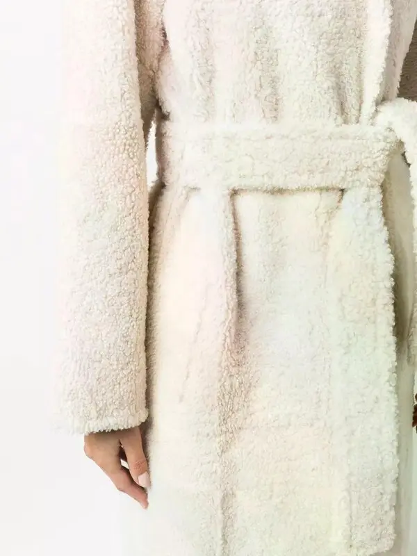 YVES SALOMON Belted Shearling Coat
