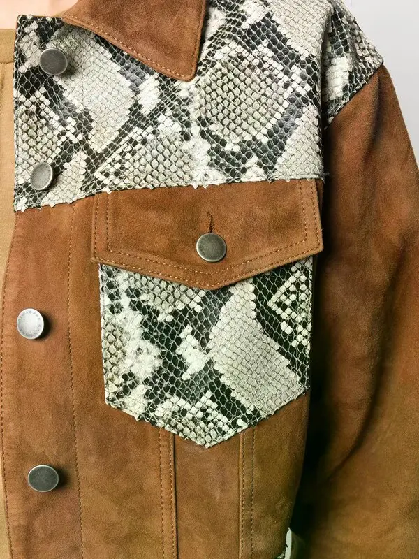 GIUSEPPE ZANOTTI Snakes-panelled Cropped Jacket
