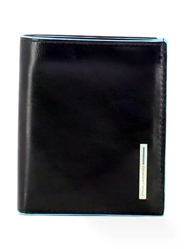 PIQUADRO Leather Trimmed Wallet - Black