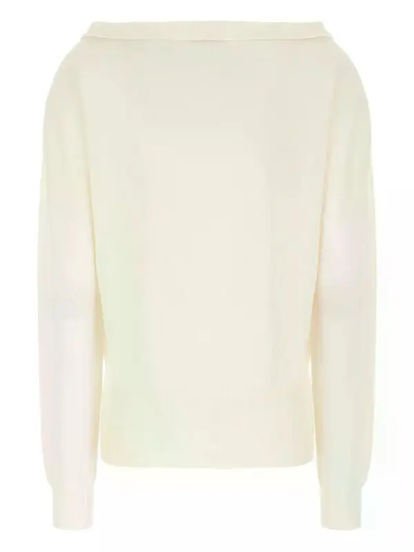 Alberta Ferretti Faux Pearl-embellished V-neck Sweater
