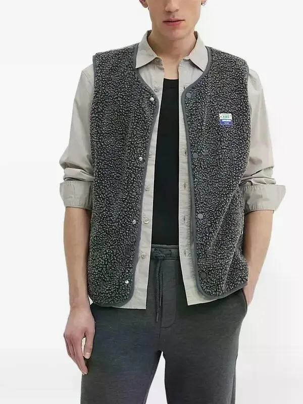 American Vintage Fleece-texture Button Gilet