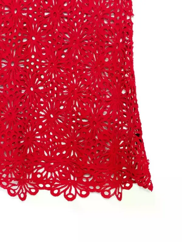 Norma Kamali Floral Lace Skirt