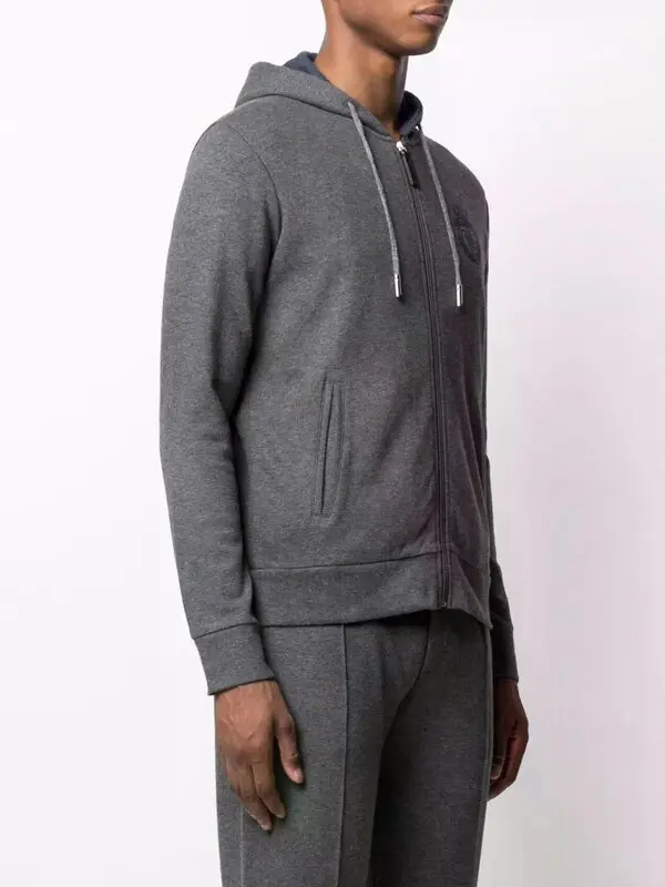 BILLIONAIRE Crest Motif Long-sleeved Hoodie
