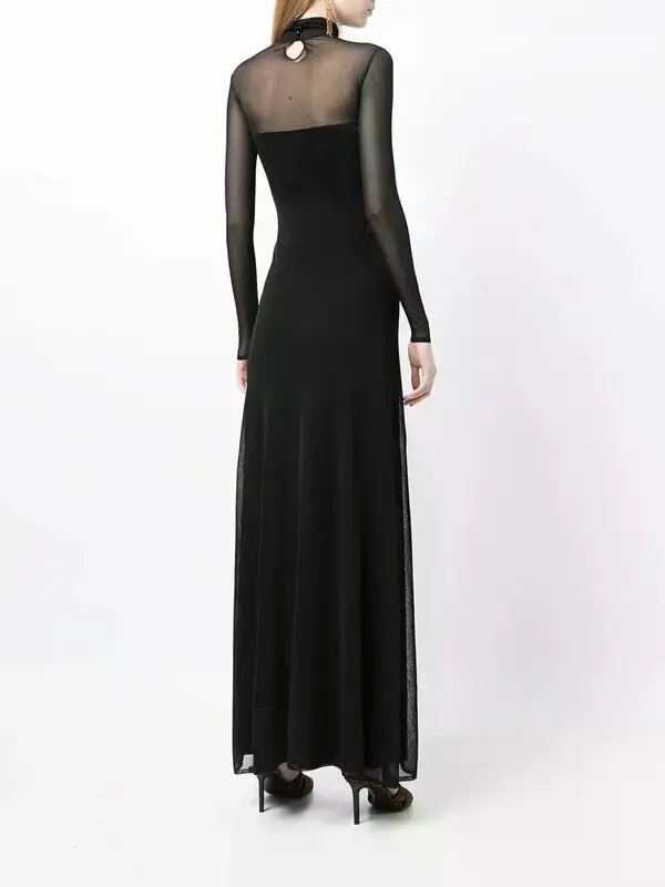 Ralph Lauren Sheer Panelled Flared Maxi Dress