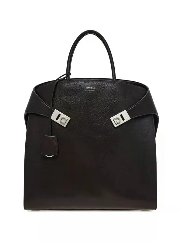 FERRAGAMO Hug Gancini-buckle Tote Bag - Brown