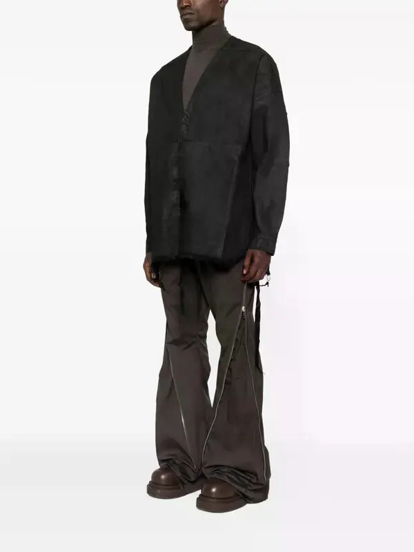 Rick Owens Frayed Cotton Coat