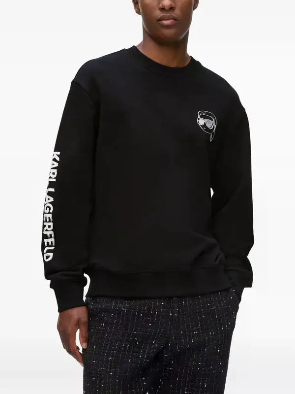 Karl Lagerfeld Relaxed Fit Crewneck Sweatshirt With Embroidered Logo