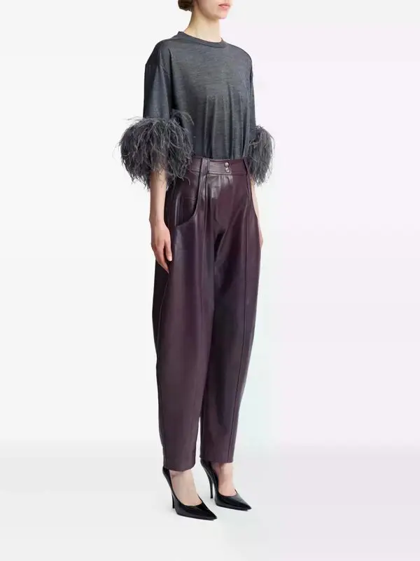 16Arlington Teodora Top With Ostrich Feather Embellishment