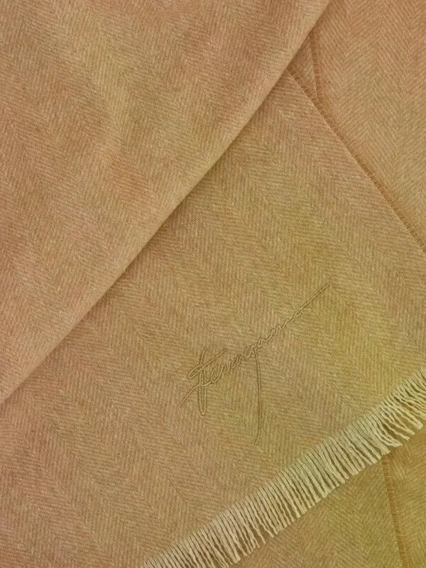 FERRAGAMO Chevron-pattern Fringed Scarf