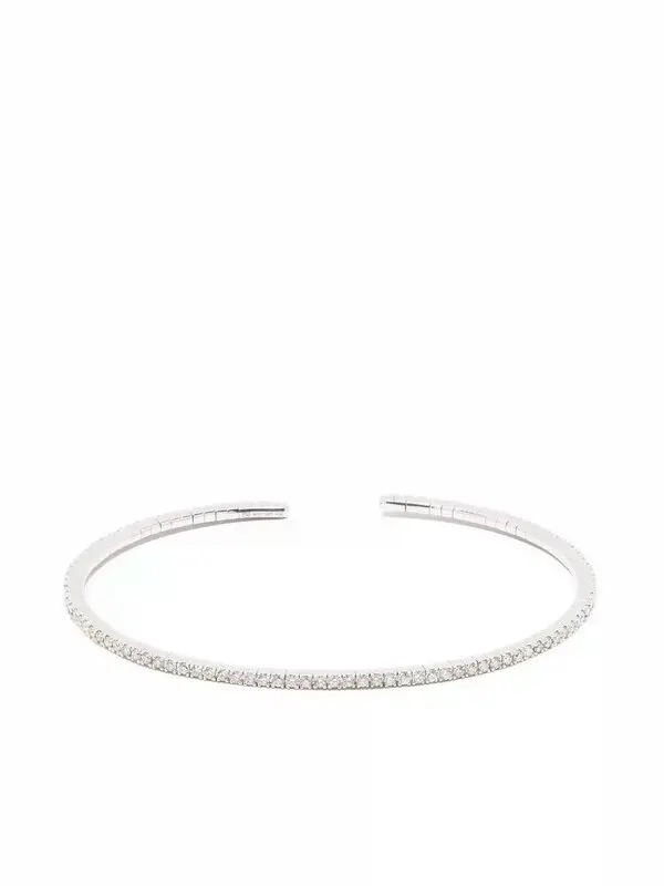 WE BY WHITEBIRD 18kt White Gold Paulette Diamond Bangle - Silver